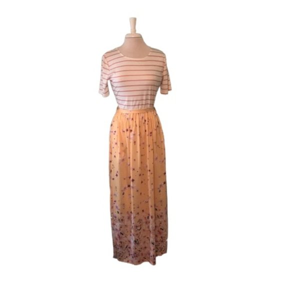 Merokeety | Dresses | Merokeety Maxi Dress Yellow Pink White Medium ...